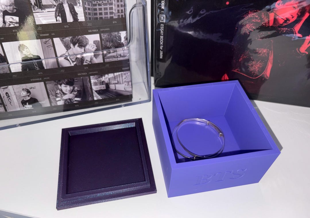 BTS Bangtan Logo Jewellery Trinket Box Lilac With Glitter Purple Lid - Etsy