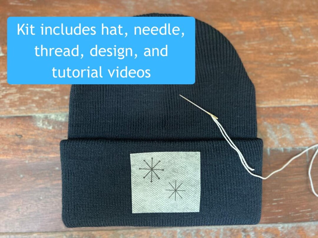 DIY Winter Hat Embroidery Kit – Minimalist Snowflake Design - Etsy