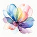 12 Watercolor Floral Clipart Set, Pastel Flower PNG, Abstract Rainbow ...