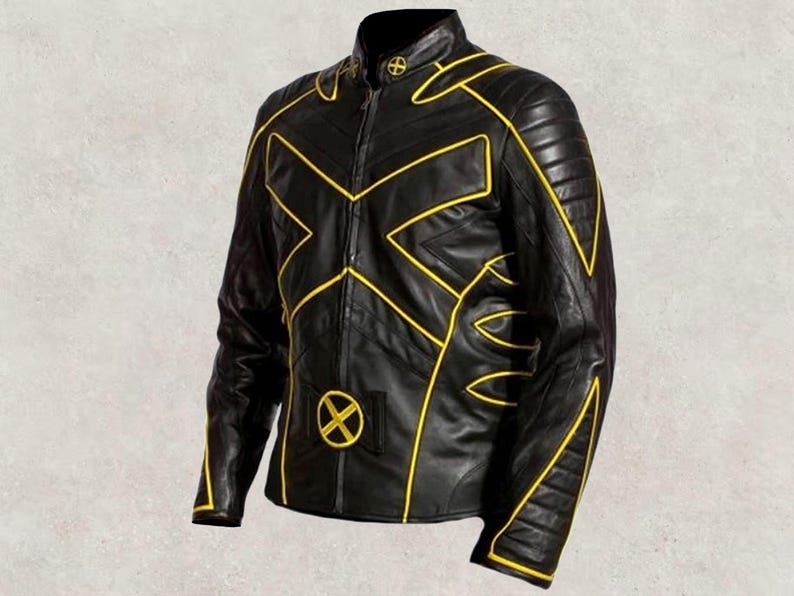 X-men Wolverine Men’s Leather Jacket – Black Biker Cosplay, Hugh ...