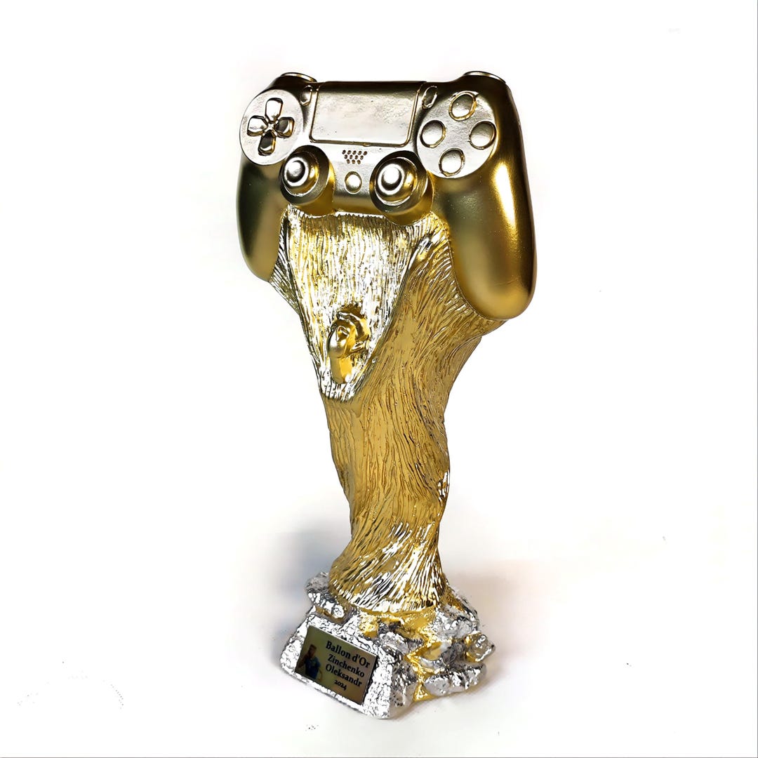 Golden Gaming Joystick Trophy – Handmade Gift for Gamer, Game Room ...