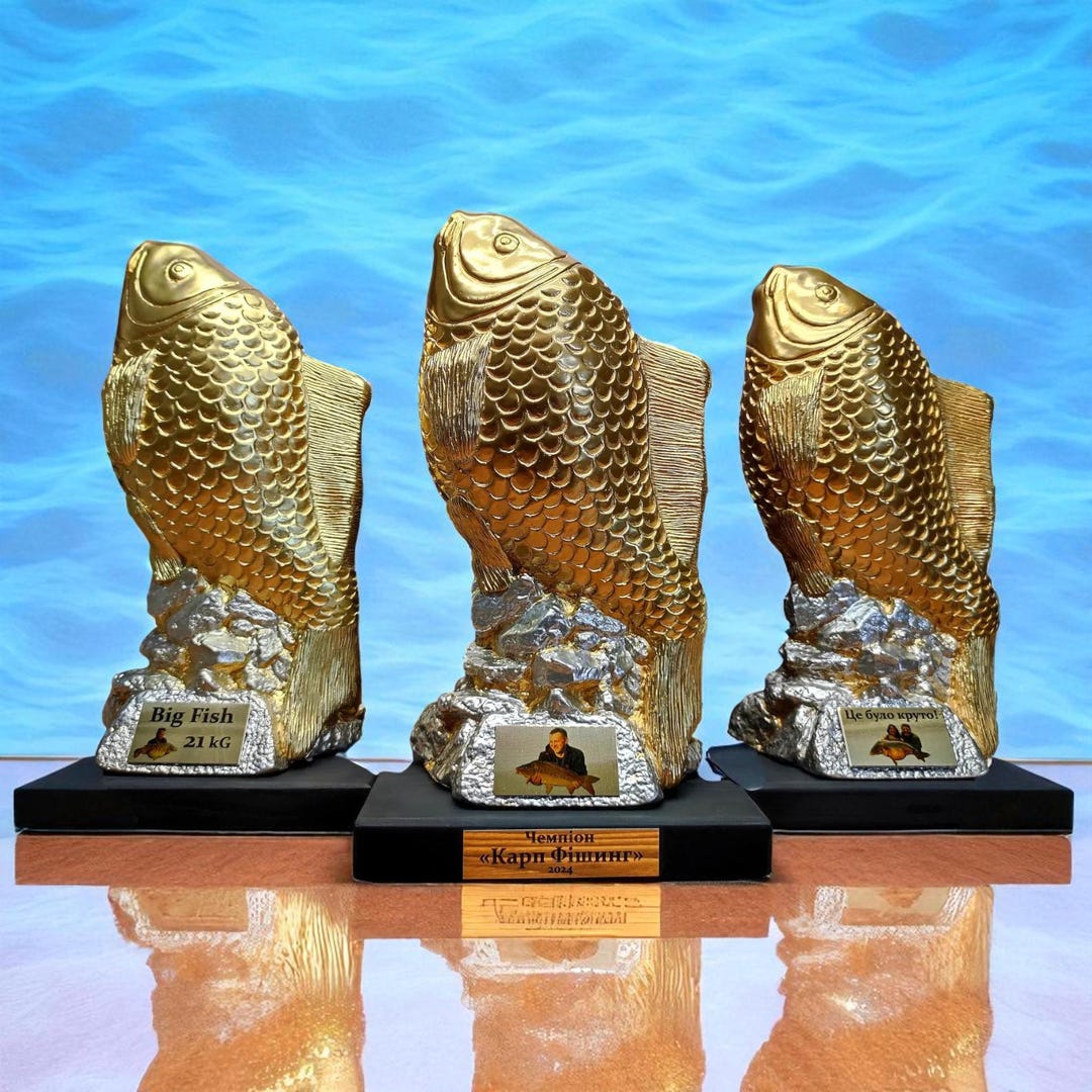 Handmade Fish Trophy Fishing Championship Prize Handmade Fish Figurine ...