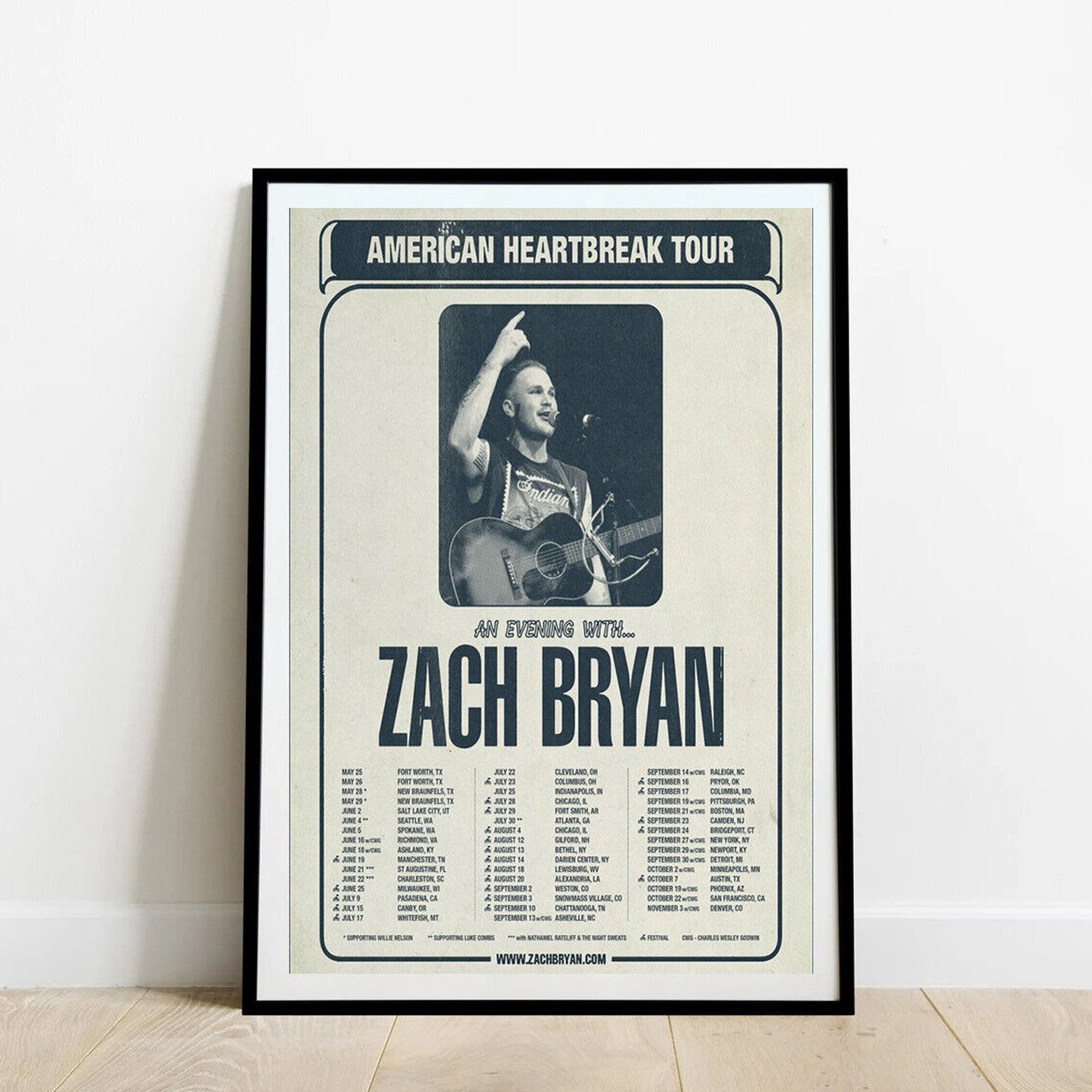 Zach Bryan Poster ,Zach Bryan Tour 2022 Poster