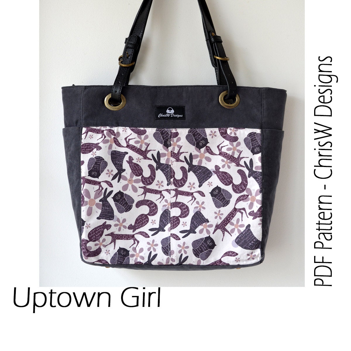 Tote Handbag Sewing Pattern for Pleather Leather or Fabric | Etsy Australia