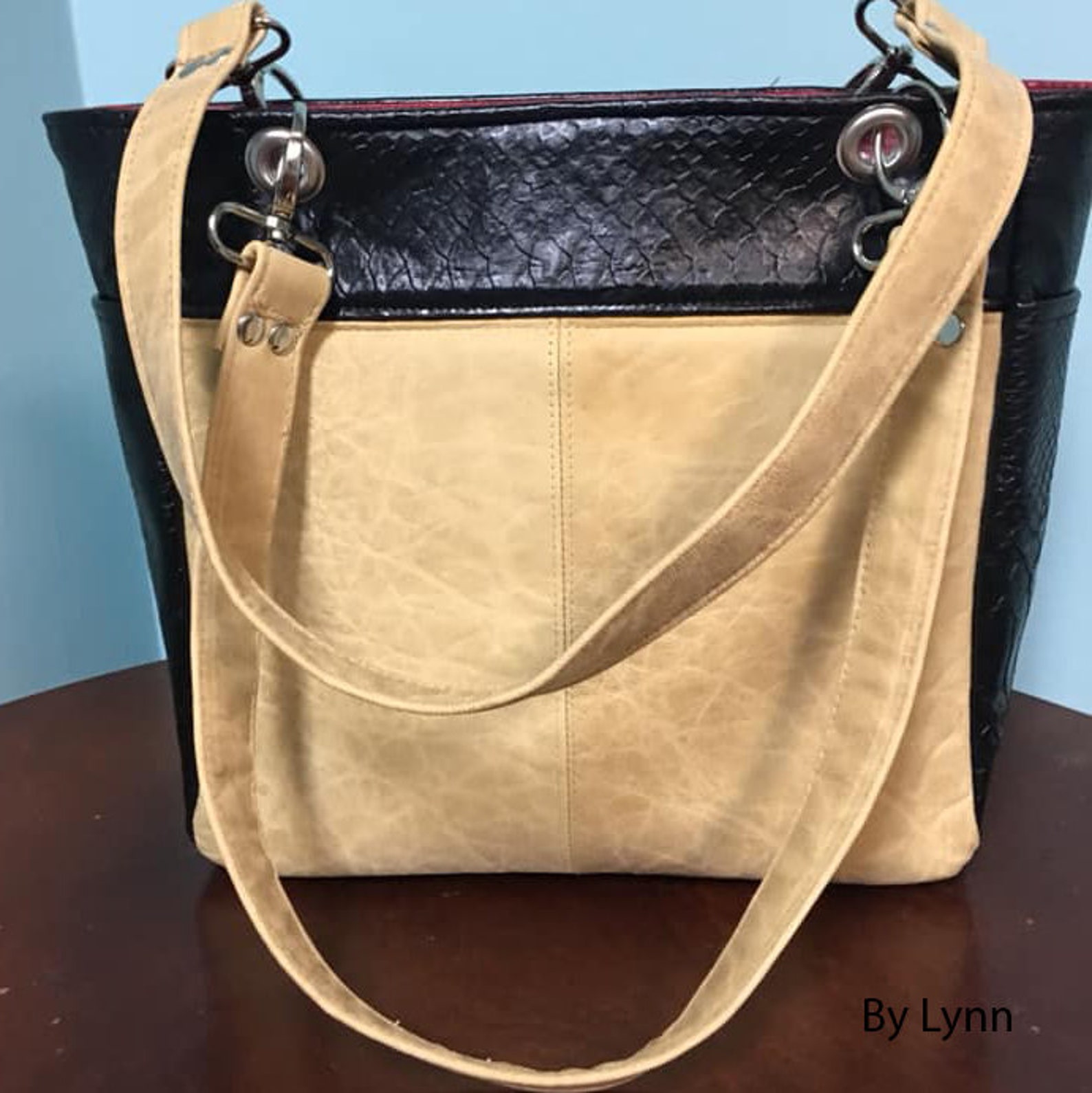 Tote Handbag Sewing Pattern for Pleather Leather or Fabric | Etsy