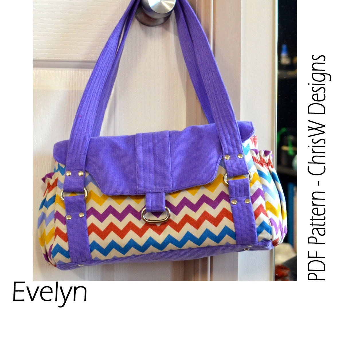 Handbag Sewing Pattern PDF evelyn Floral Purse - Etsy