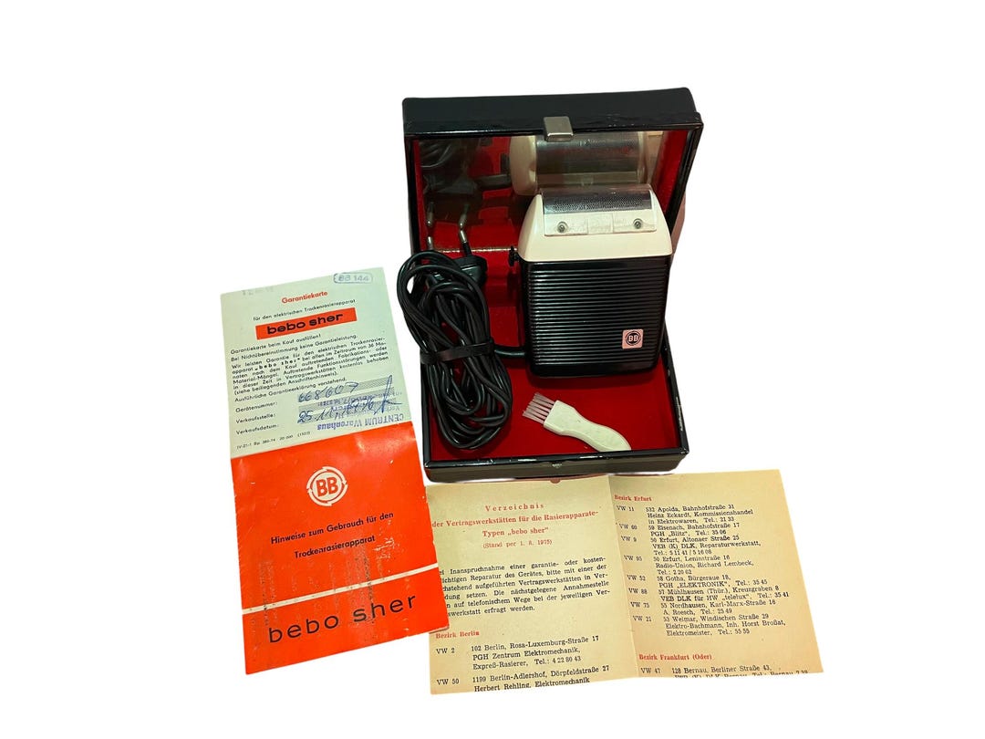 Vintage Electric Razor "bebo Sher"/working/with Original Box & Papers ...