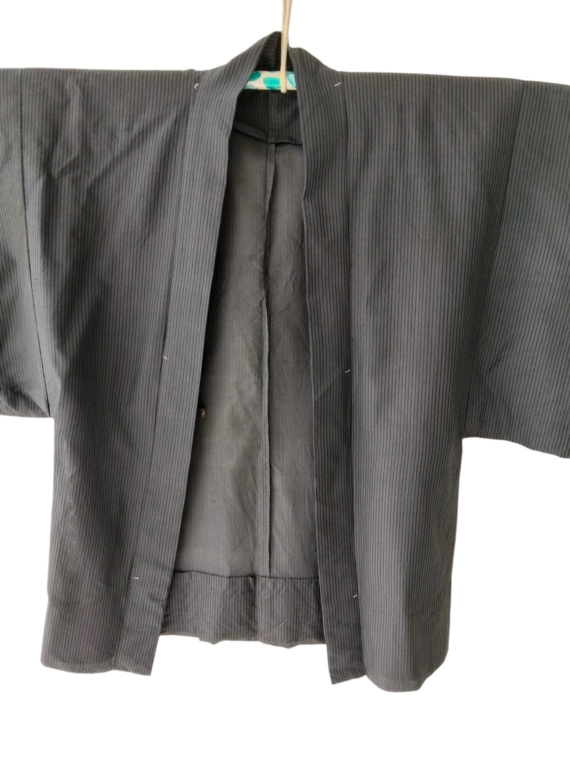 Vintage Japanese Haori Kimono Jacket: Black Pinstripe, Unisex - Etsy