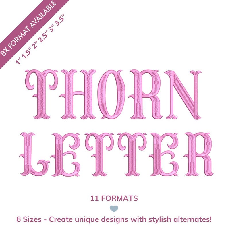 Fishtail Embroidery Font, Thorn Letter Monogram Alphabet, Decorative ...
