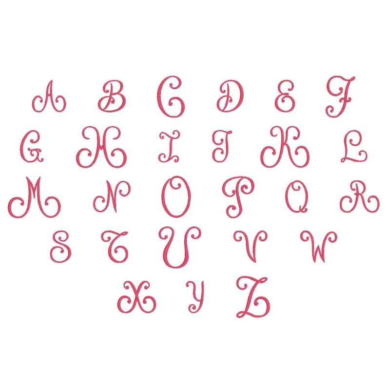 Monogram Font Bundle 8 Designs, Fishtail and Applique Alphabet ...