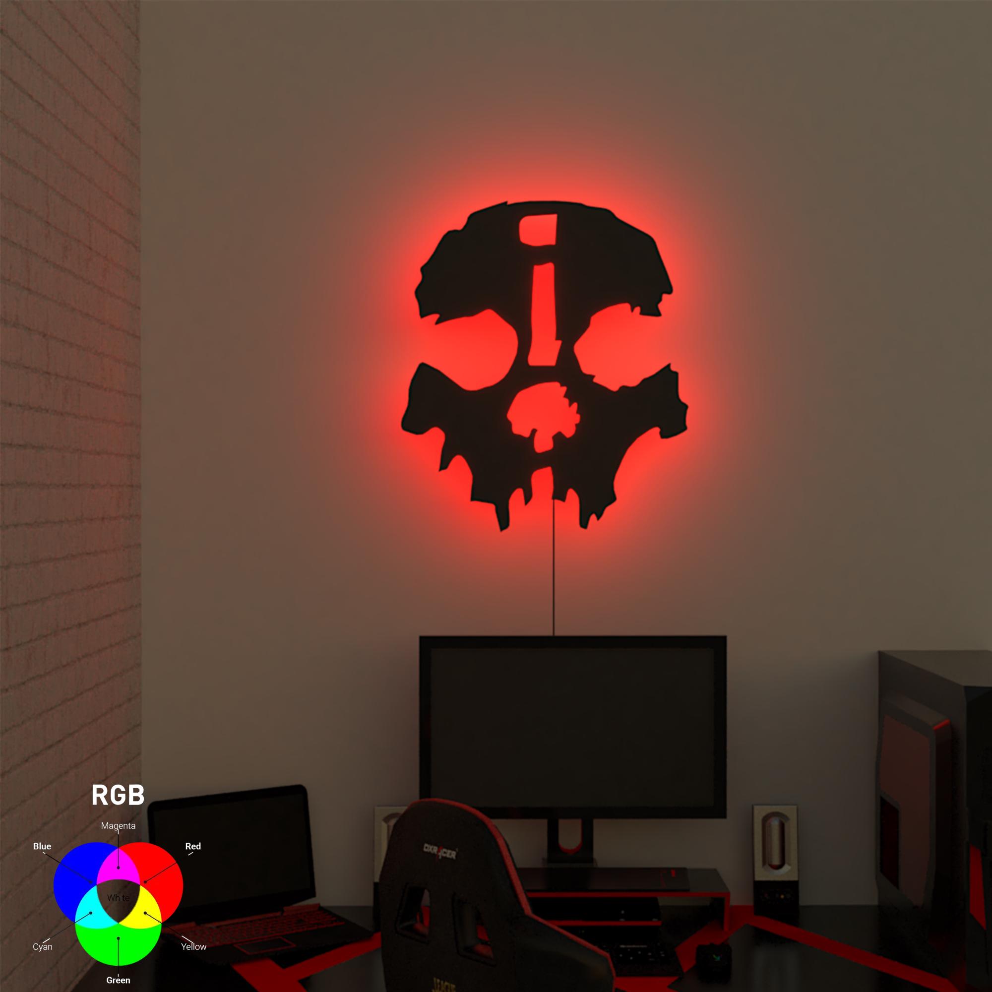 RGB LED COD Wall Art: Gamer Room Decor, Custom Size Available - Etsy
