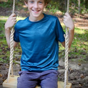 Handcrafted Wooden Tree Swing, Natural or Charred, Rope Included - Etsy