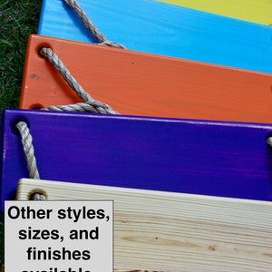 Handcrafted Wooden Tree Swing, Natural or Charred, Rope Included - Etsy