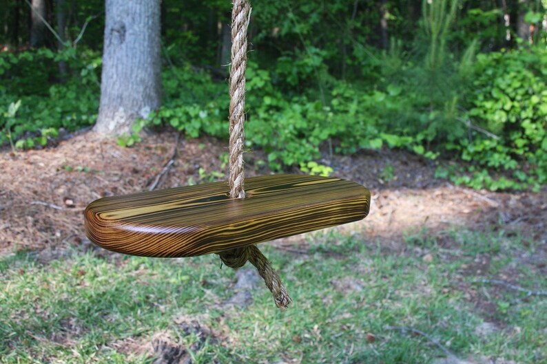 Single Rope Charred Wooden Disc Tree Swing | Etsy