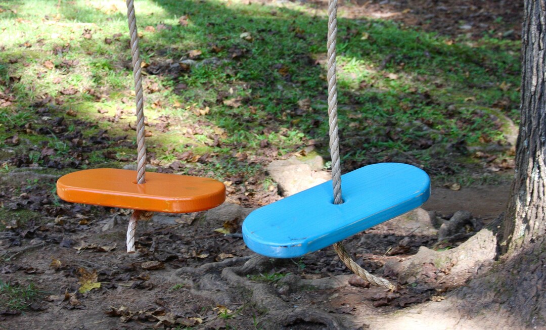 Handcrafted Painted Wooden Disc Tree Swing, Rope Included - Etsy