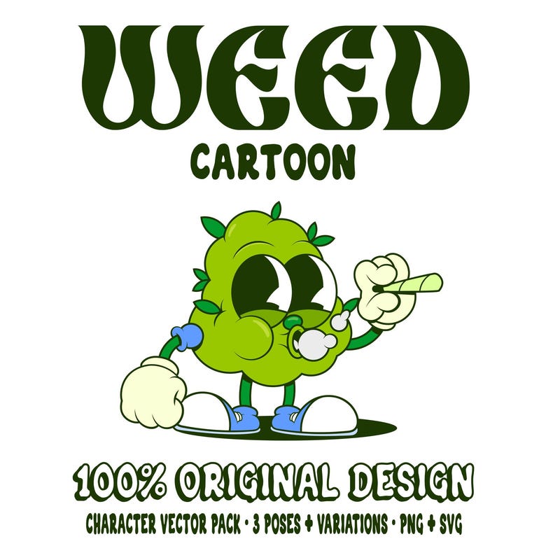 Cartoon Weed Sticker - Etsy