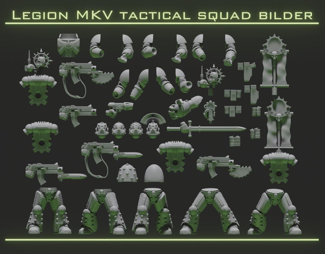 Legion MKV Tactical Squad | Space Marine Bits | Horus Heresy 30k Resin ...