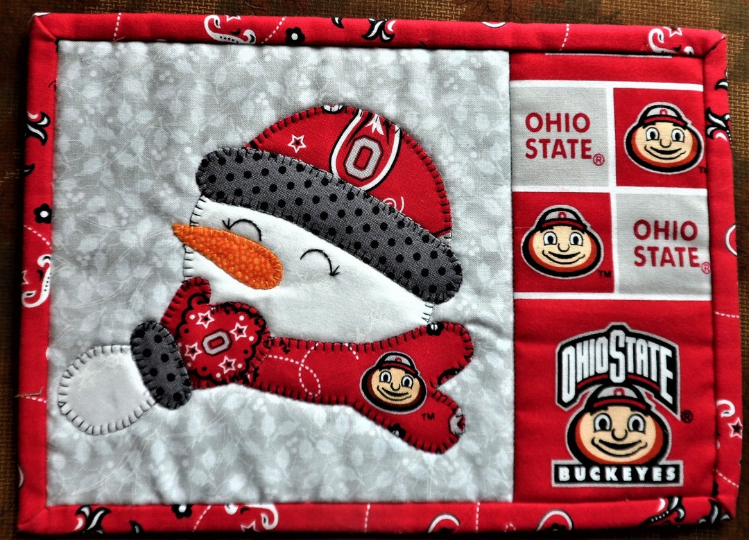 KIT - Ohio State Snowman Mug Rug, Finished Size 7" X 10", Machine ...