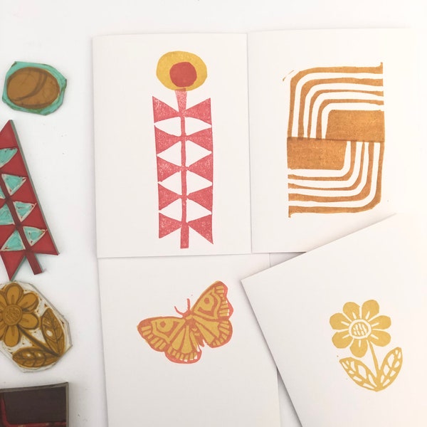 Block Print Cards - Etsy