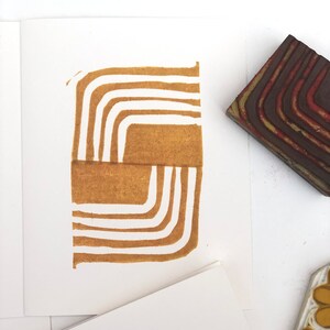 Hand-printed Cards, Set of Sunny Block Print Cards, Any Occasion Cards ...