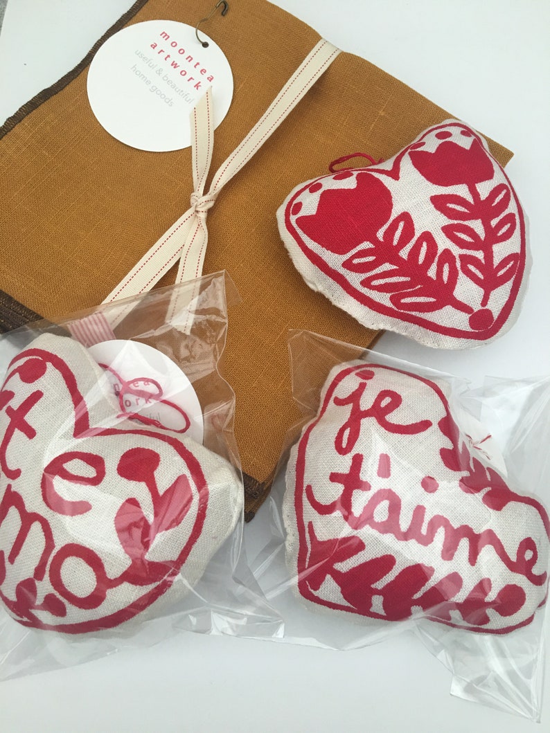 Heart Shaped Sachet Je T'aime Te Amo French Language - Etsy