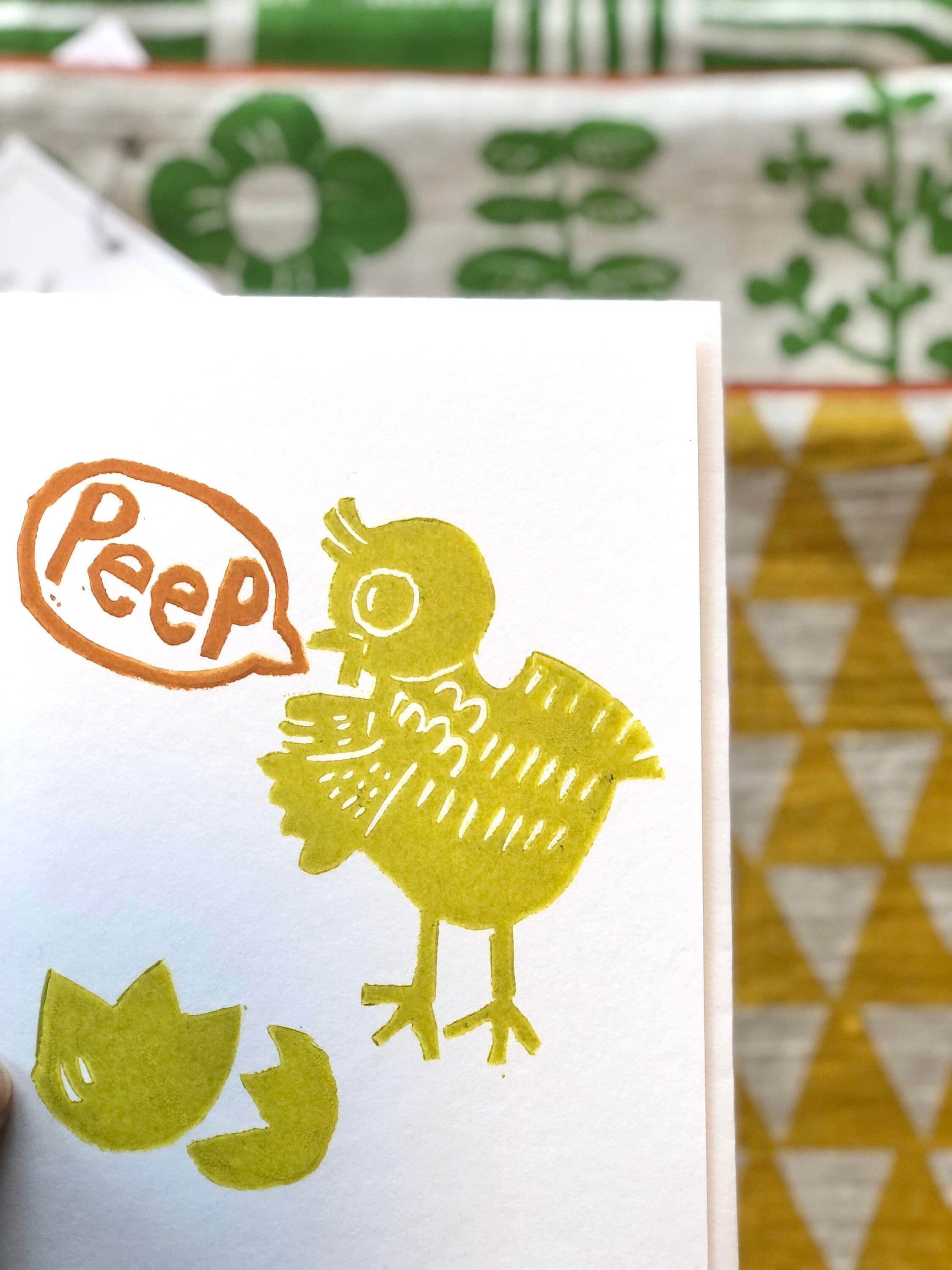 Block Print Notecards, Spring Cards, Hand Printed - Etsy
