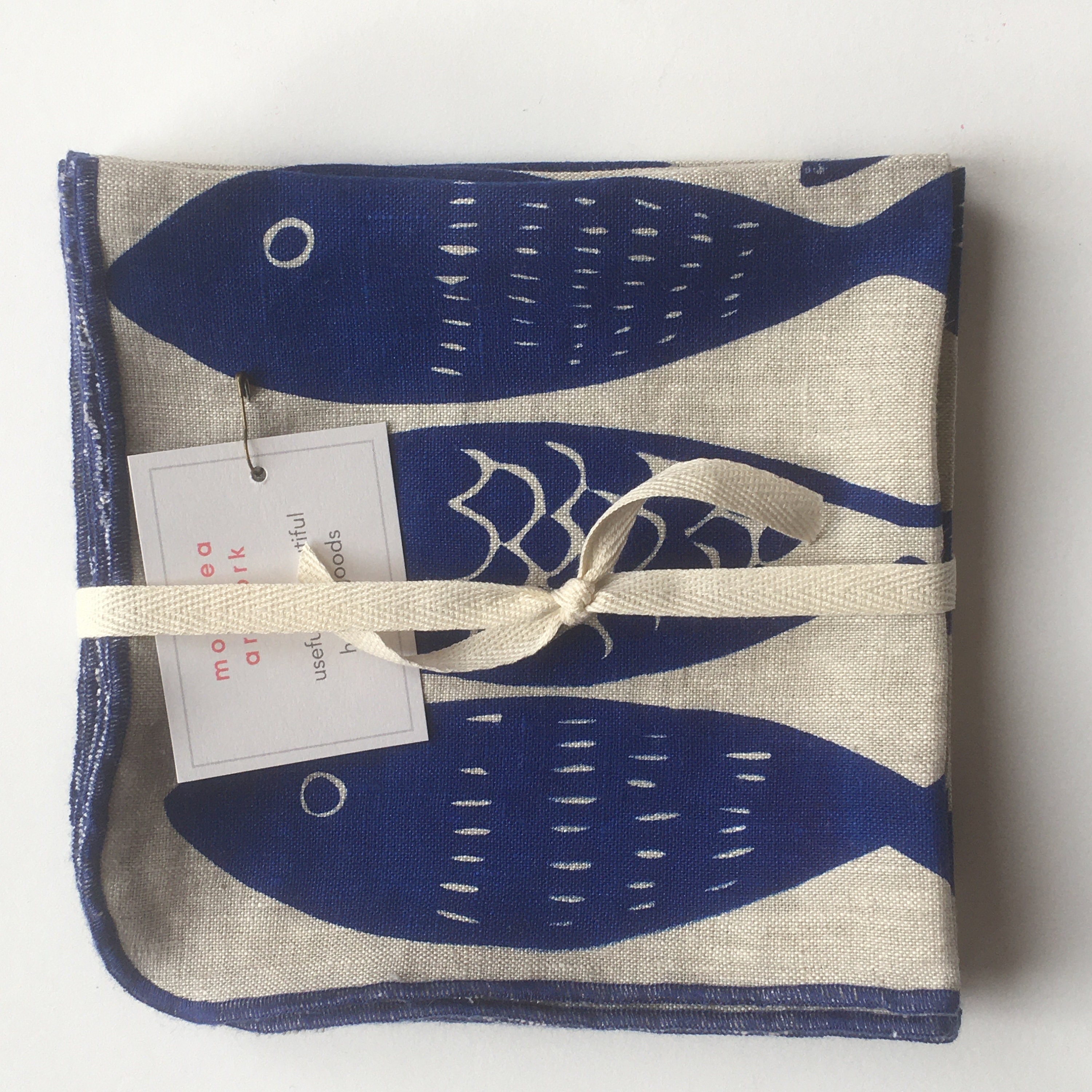 Sardine Linen Napkins, Nordic Fish, Ocean Theme, Navy, Sea - Etsy