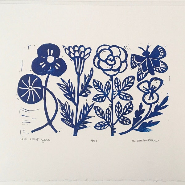 Block Print Flowers - Etsy