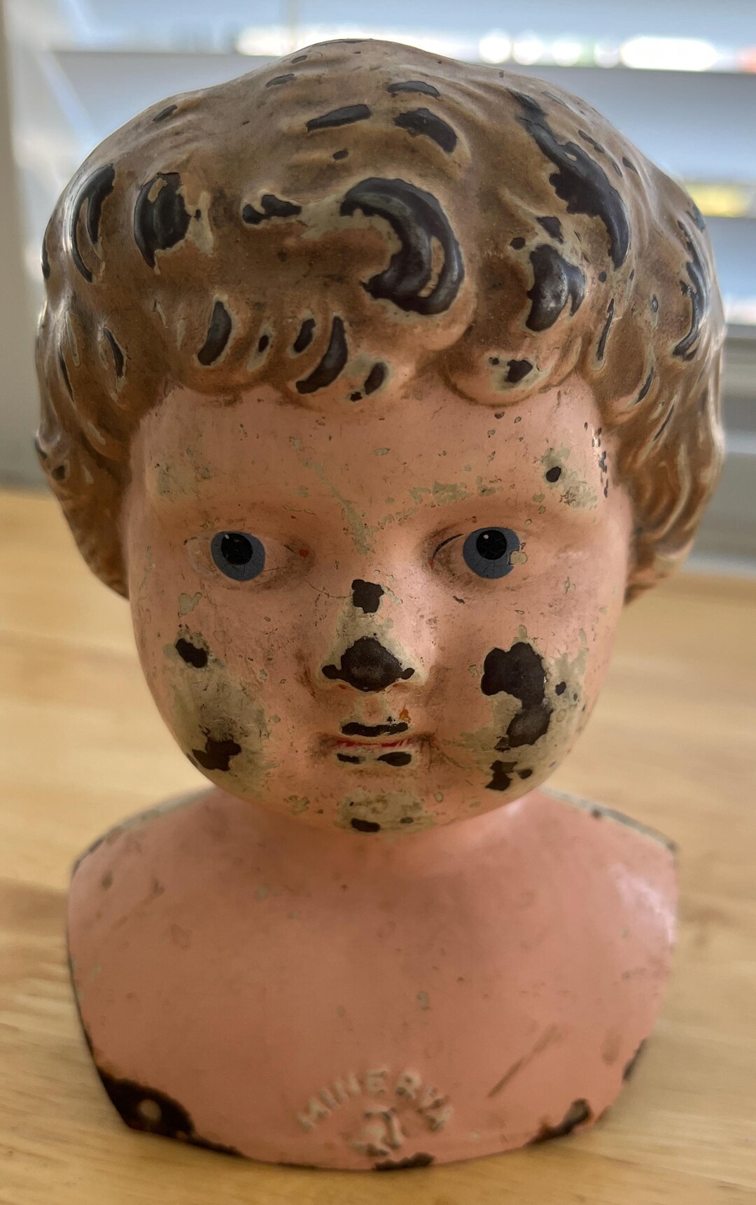 Vintage Minerva Doll Head Bust – Antique German Porcelain With Original ...