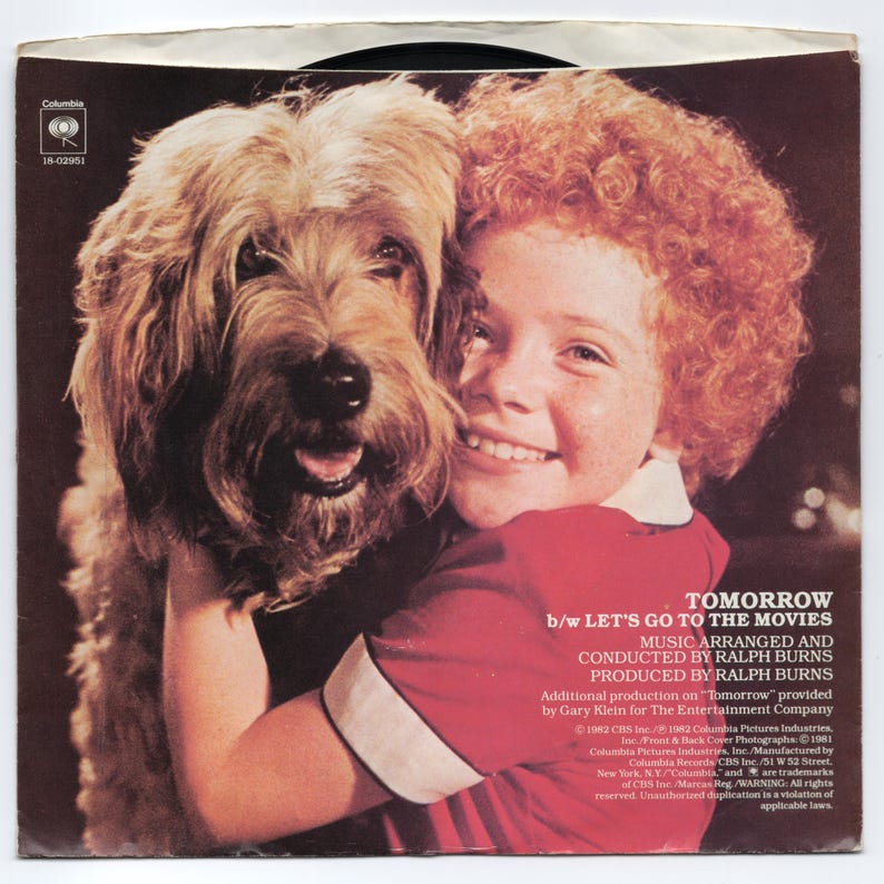 Vintage 1982 Annie Soundtrack 45 RPM — “tomorrow” — Original Movie ...