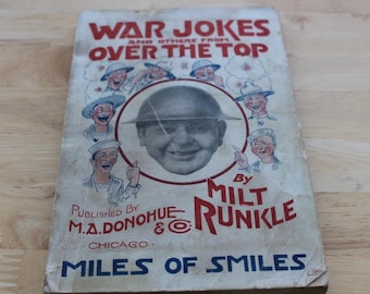 Vintage 1919 WWI Military Humor Book - War Jokes - Miles of Smiles - Etsy