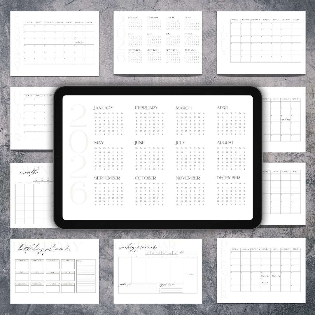 2026 Minimalist Planner | Printable A4 Calendar, Canva Template (PDF ...