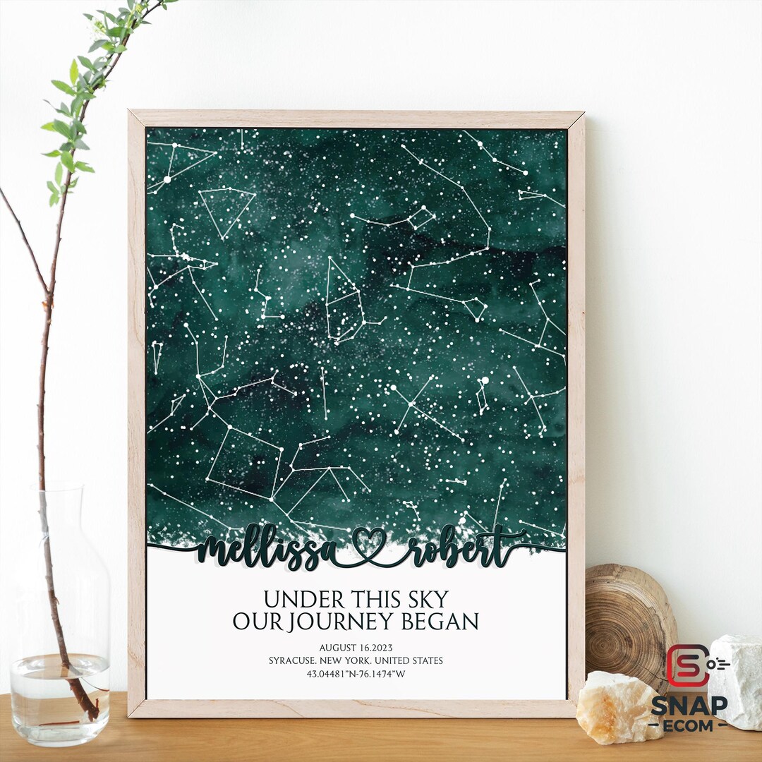Custom Star Map for Lover, Night Sky Couple, Star Map, Constellation ...