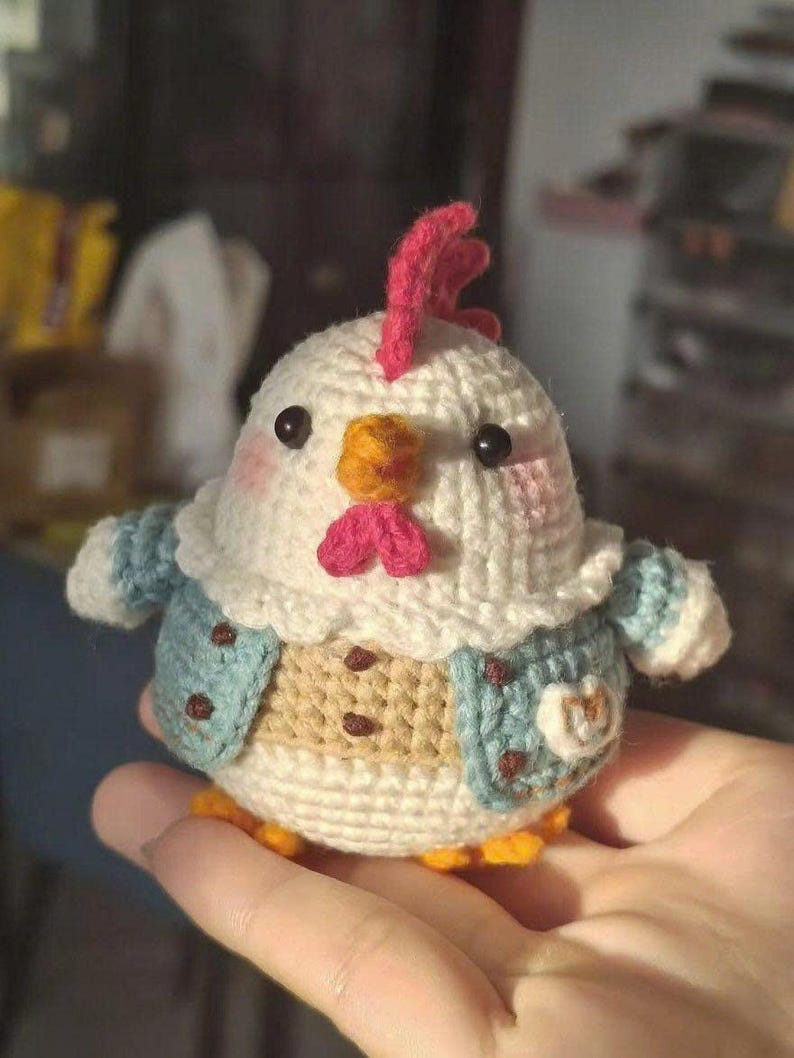 Christmas Chicken Amigurumi Pattern, Funny Santa Chicken Png, Easy ...