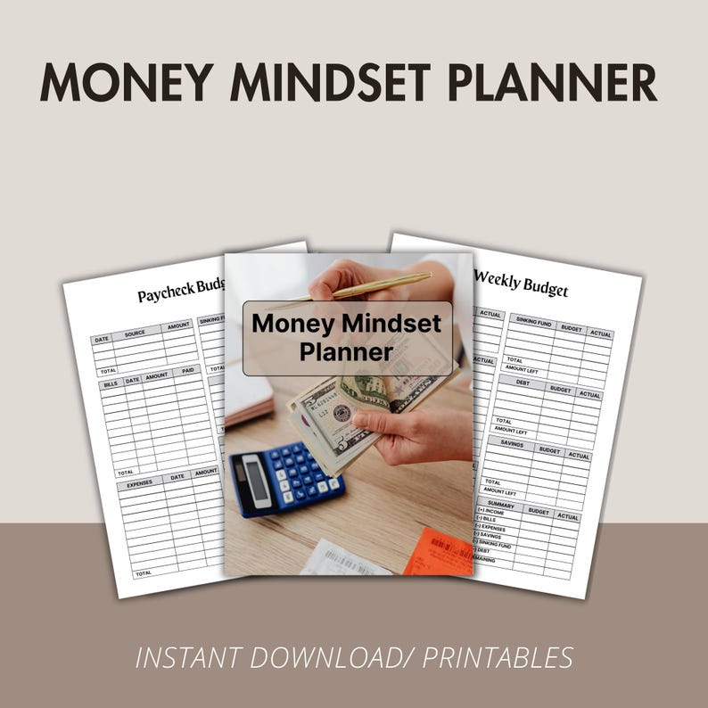 Money Mindset Planner | Financial Wellness & Abundance Workbook ...