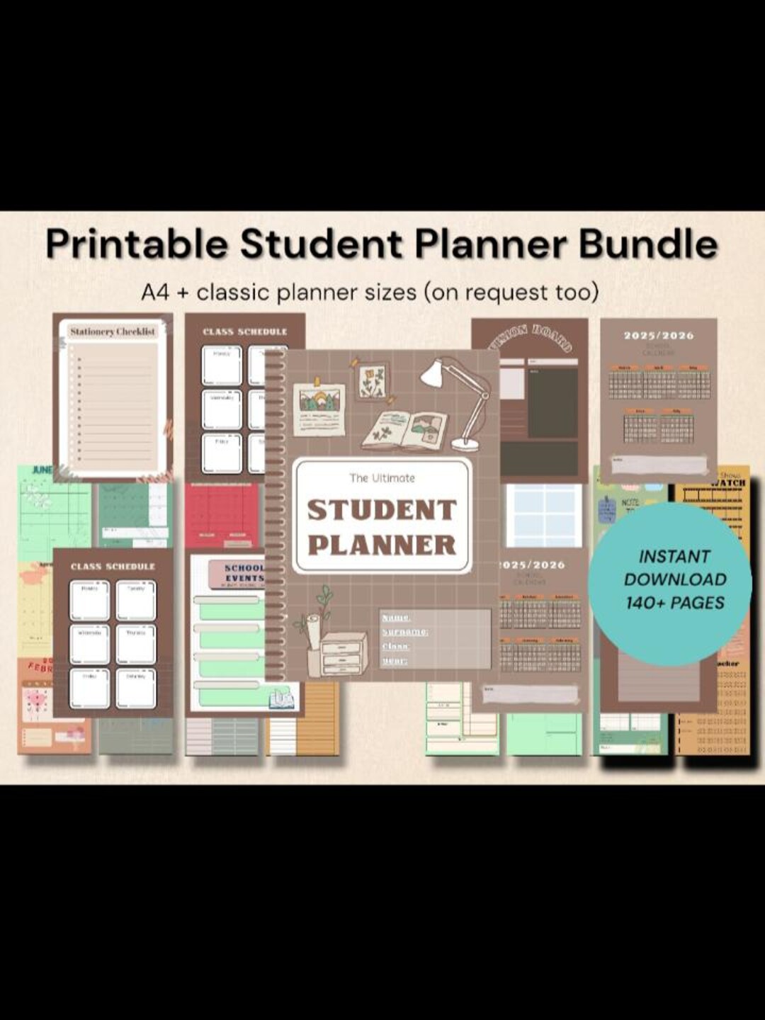 Colorful 2025-2026 Student Planner: A4 Academic Organizer (digital ...