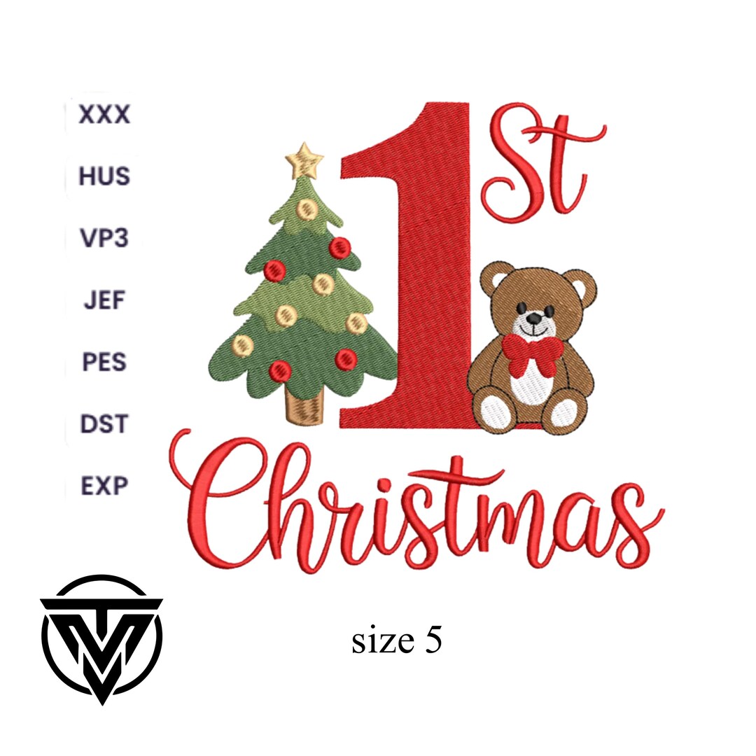 Baby's First Christmas Embroidery Design Bundle New Design for Girls ...