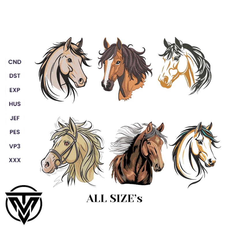Elegant Horse Head Embroidery Design – Equestrian Wall Art & Applique ...