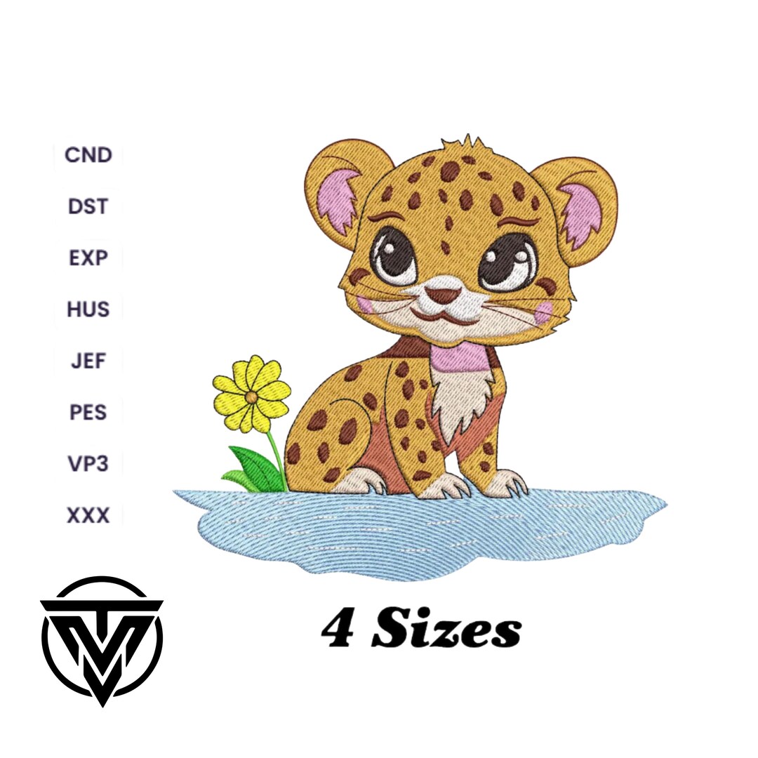 Leopard Embroidery Design: Wild Animal Machine Embroidery Pattern ...