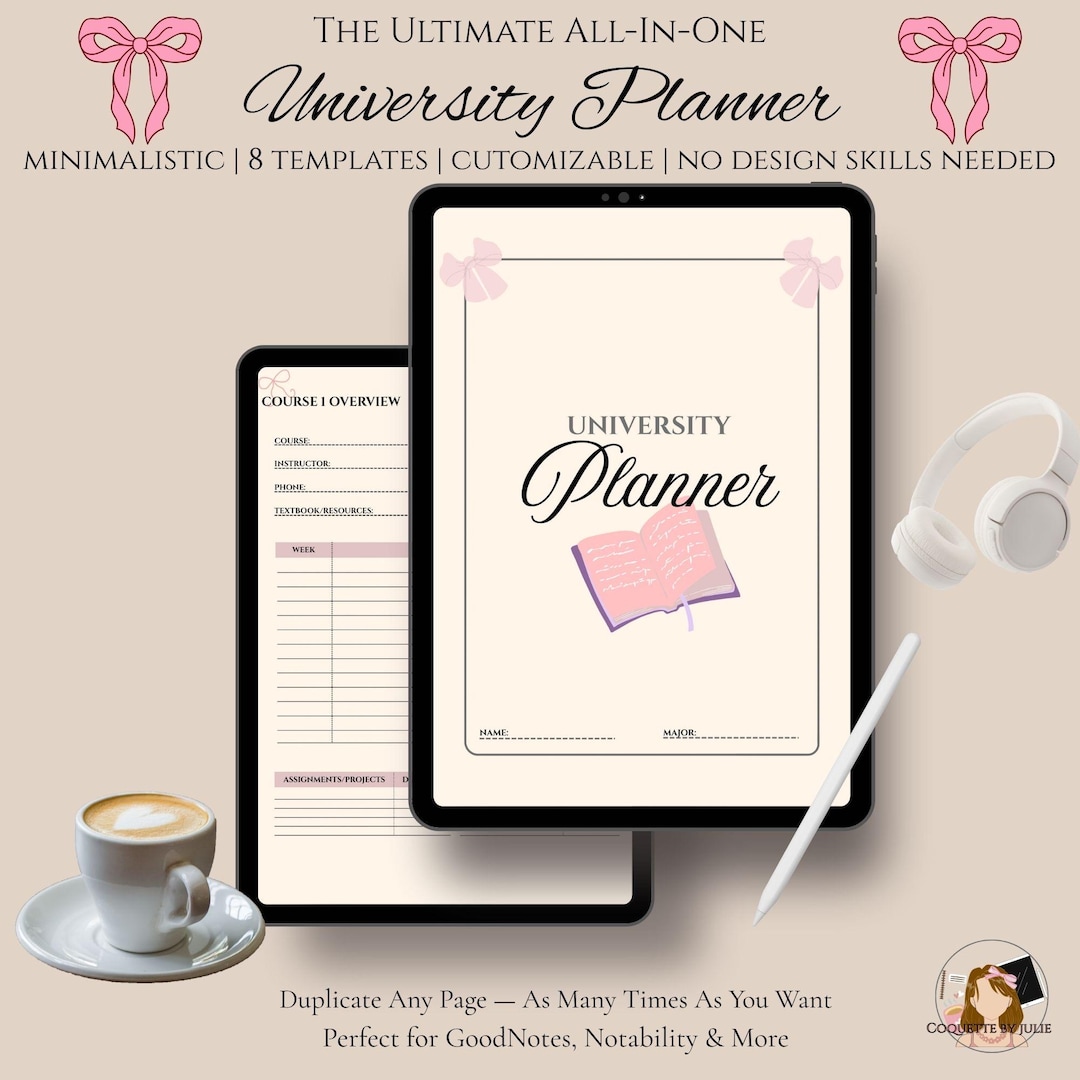 Minimalist Student Digital Planner: Academic Study Organizer (goodnotes ...