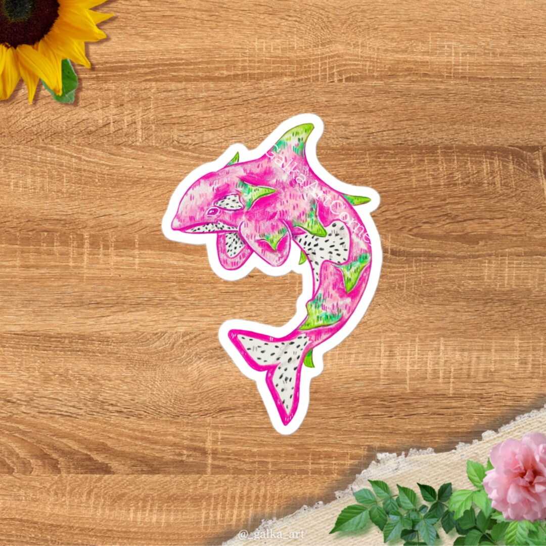 Dragon Fruit Orca Sticker, Perfect for Decorating Everyday Items, Cute ...