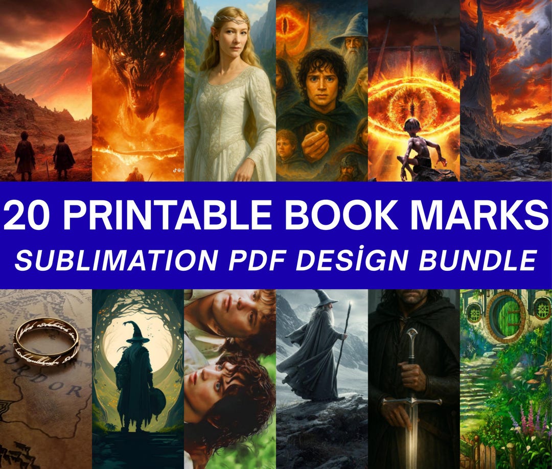 The Lord of the Rings Bookmark Set | 20 Printable Bookmarks PDF Middle ...