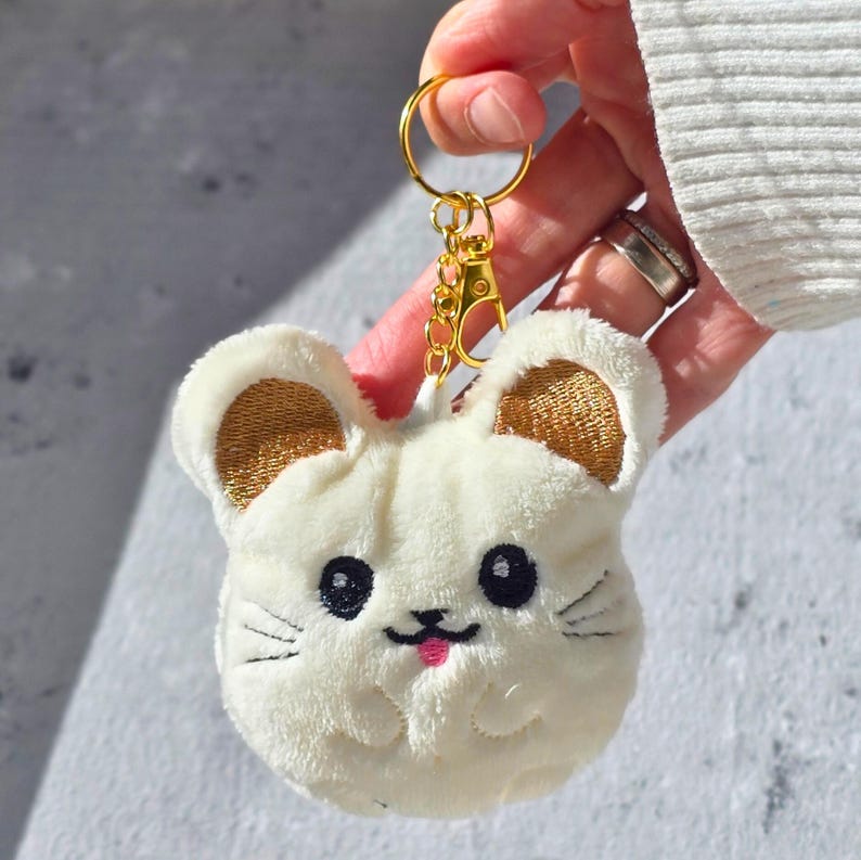 Cute Mouse Plush Keychain – Soft Kawaii Hamster Charm With Bag & 3 ...