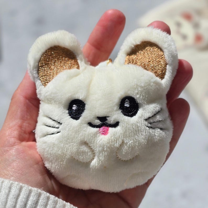 Cute Mouse Plush Keychain – Soft Kawaii Hamster Charm With Bag & 3 ...