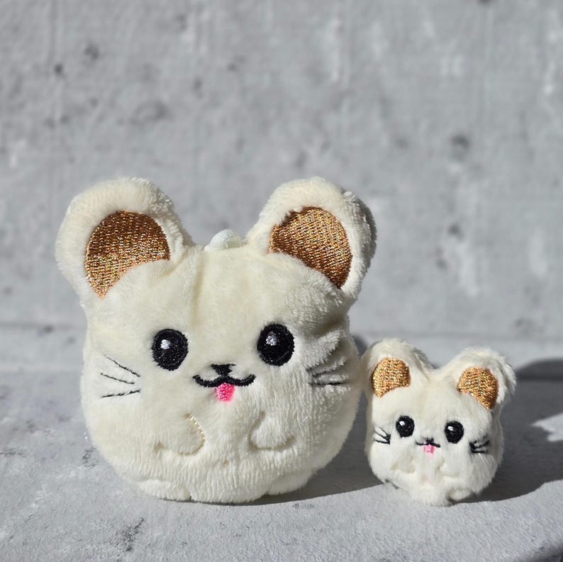 Cute Mouse Plush Keychain – Soft Kawaii Hamster Charm With Bag & 3 ...
