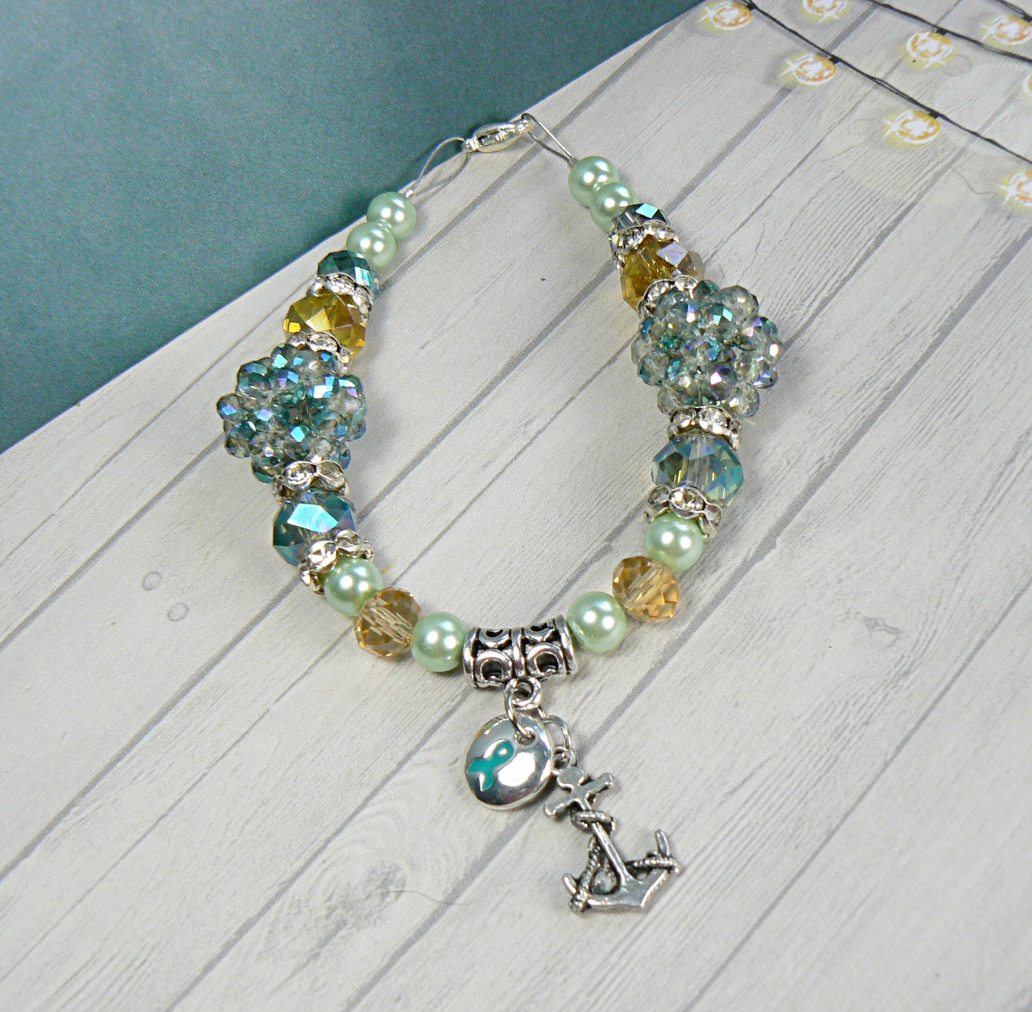 Ovarian Cancer Awareness Bracelet PCOS Awareness | Etsy