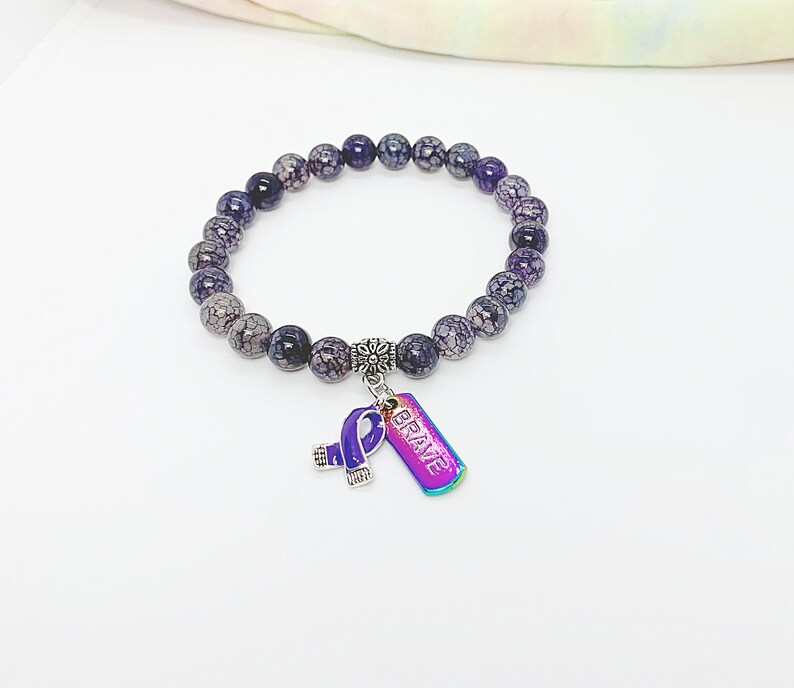 Purple Awareness Ribbon Lupus Awareness Gemstone Jewelry - Etsy