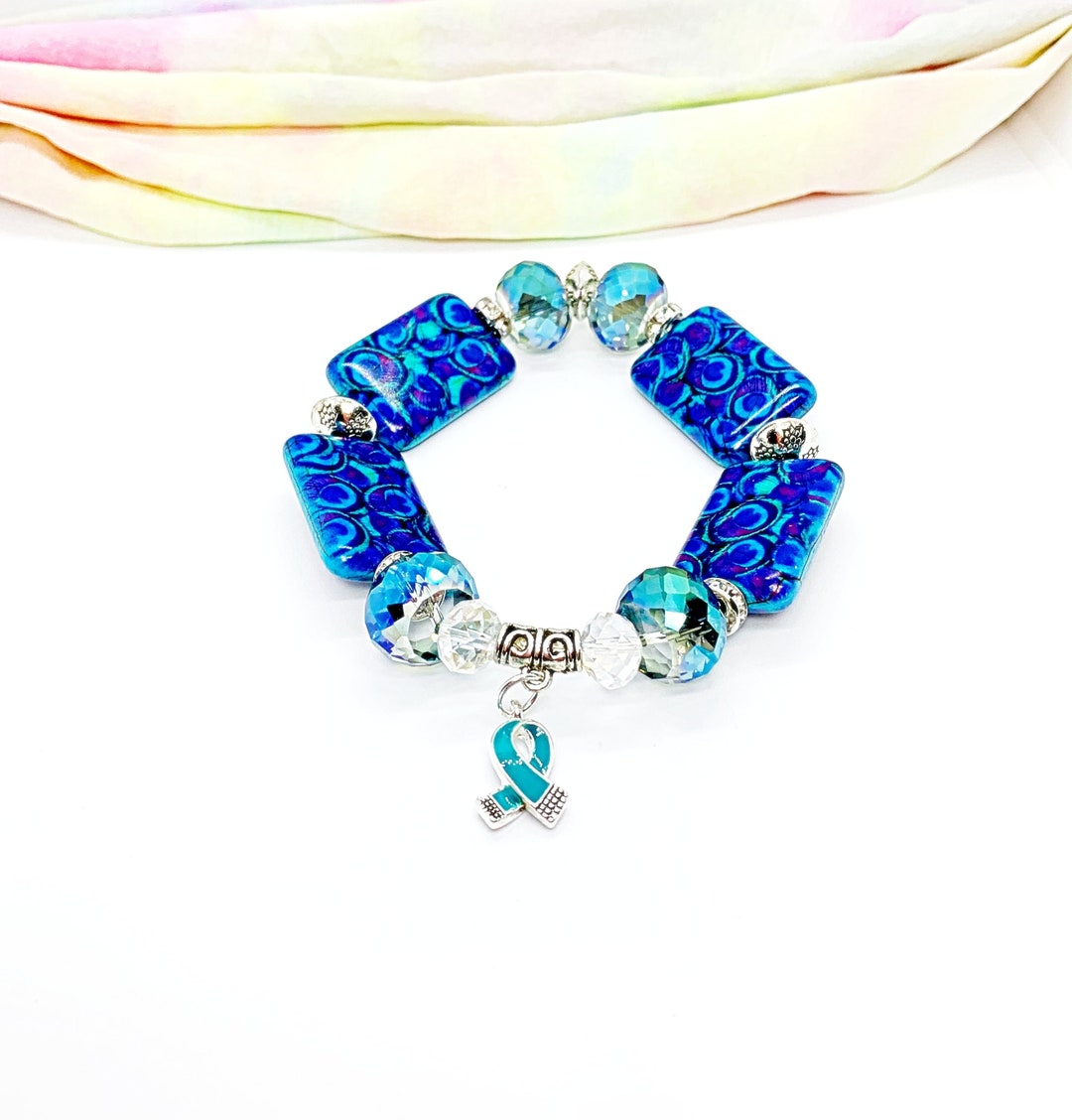 Scleroderma Awareness, Ovarian Cancer Awareness Bracelet, Teal Ribbon ...