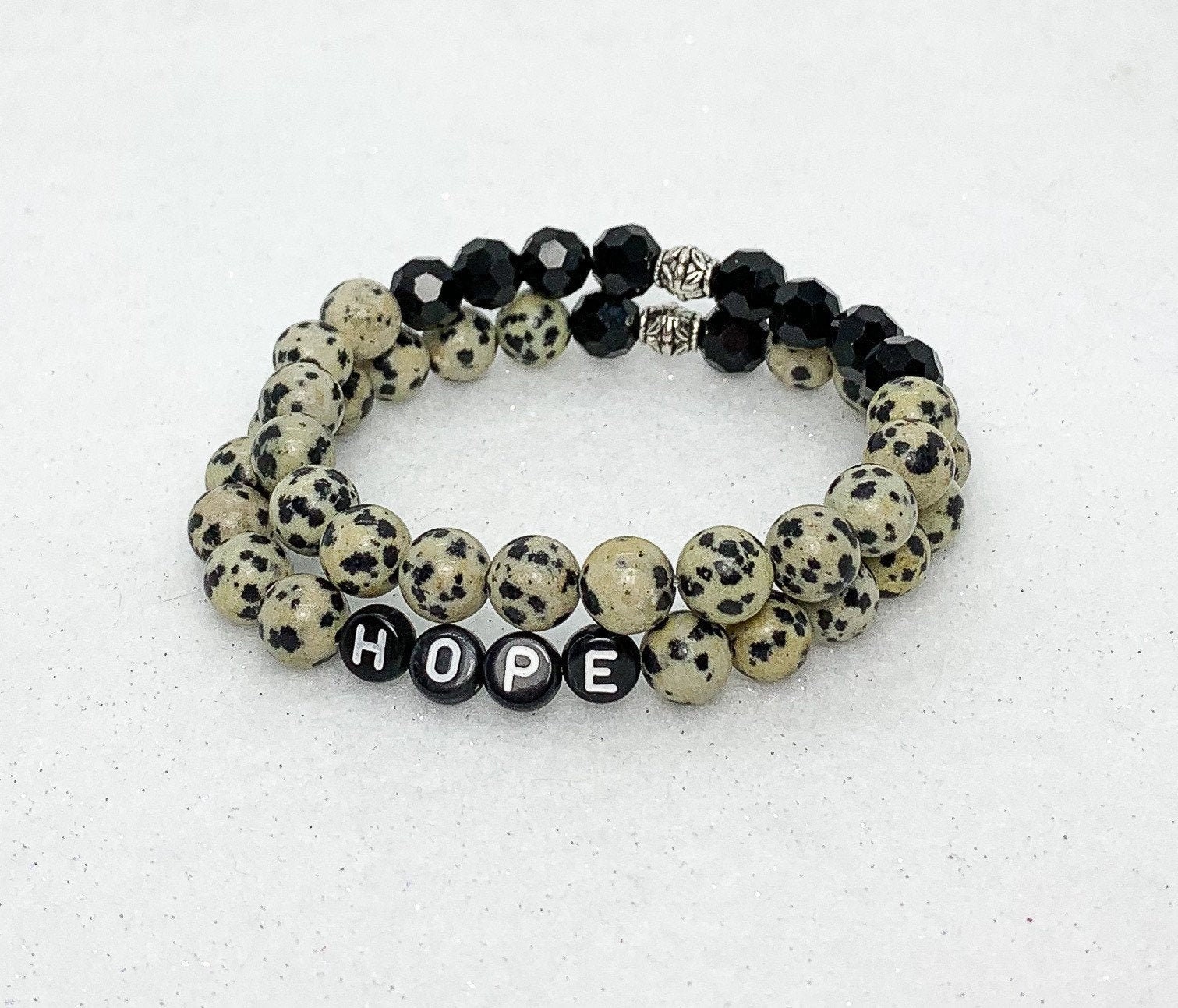 Hope Bracelet Set, Hope Jewelry, Hope Charm Bracelet, Jasper Gemstone ...
