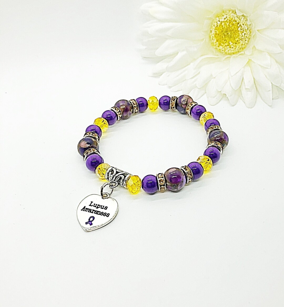 Lupus Awareness Bracelet, Lupus Awareness Jewelry, Lupus Jewelry, Cause ...